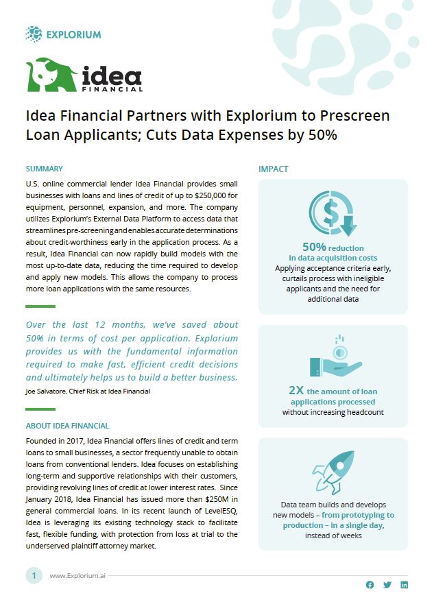 Idea Financial Case Study - Explorium